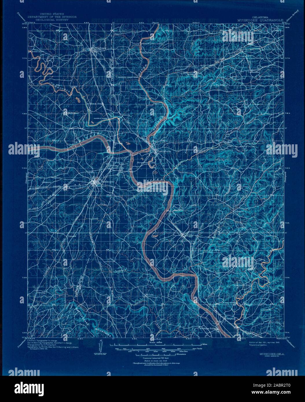 Muskogee map hi-res stock photography and images - Alamy
