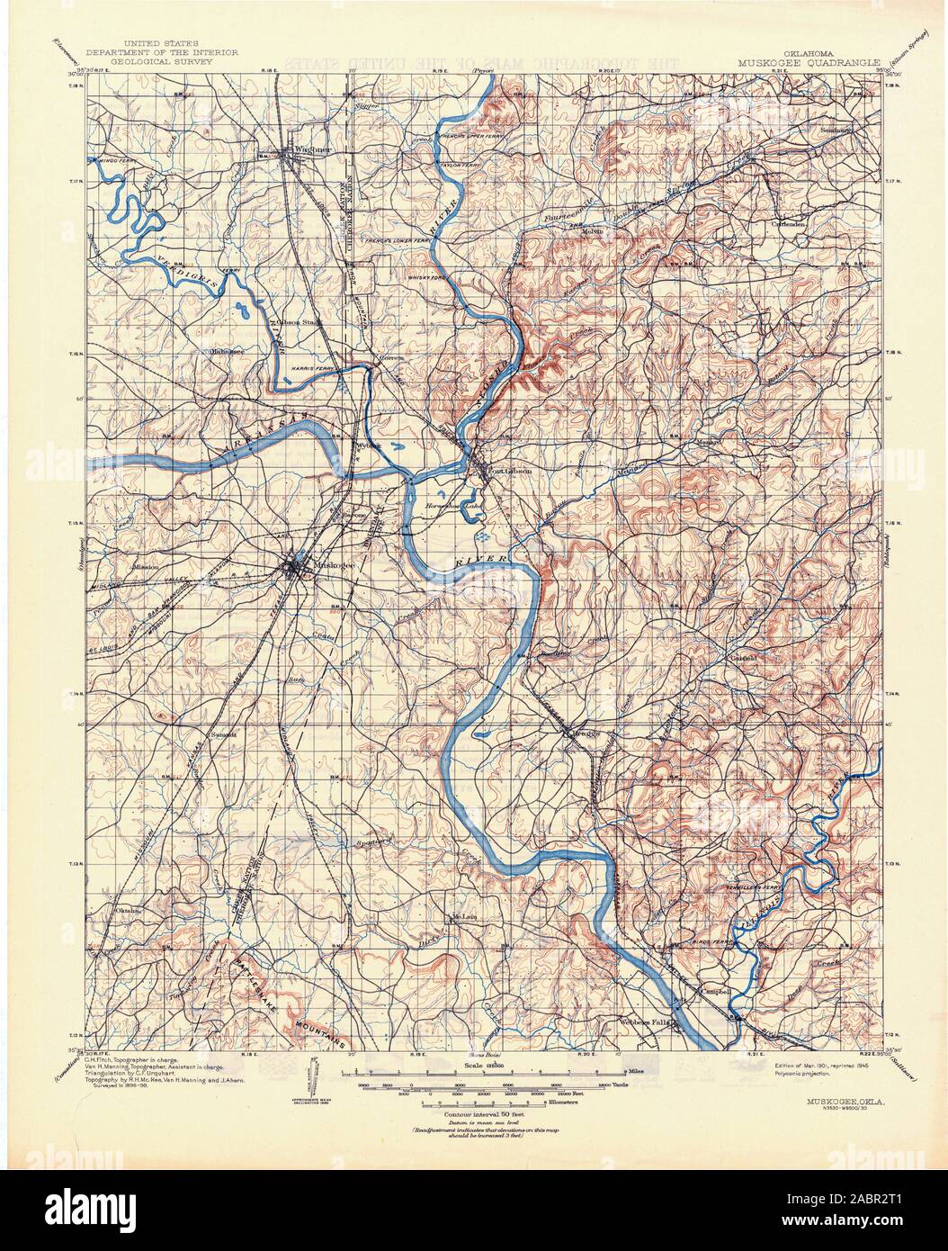 Map of muskogee hi-res stock photography and images - Alamy
