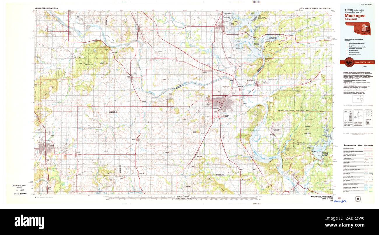 Muskogee map hi-res stock photography and images - Alamy