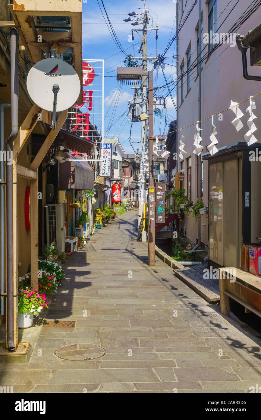 Matsumoto, Japan - October 1, 2019: View of an alley in the historic ...