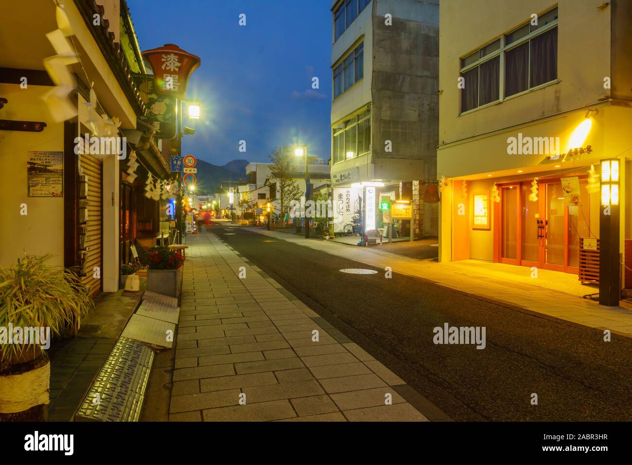 Matsumoto, Japan - October 1, 2019: Evening view of the Nakamachi-dori ...