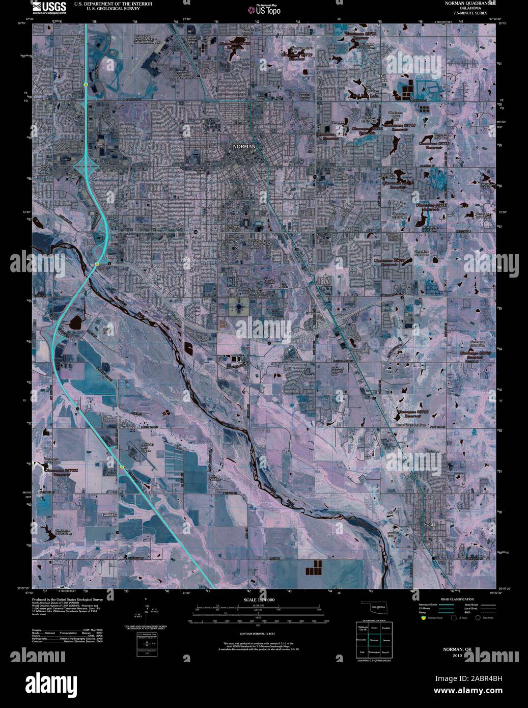Map of norman oklahoma hi-res stock photography and images - Alamy