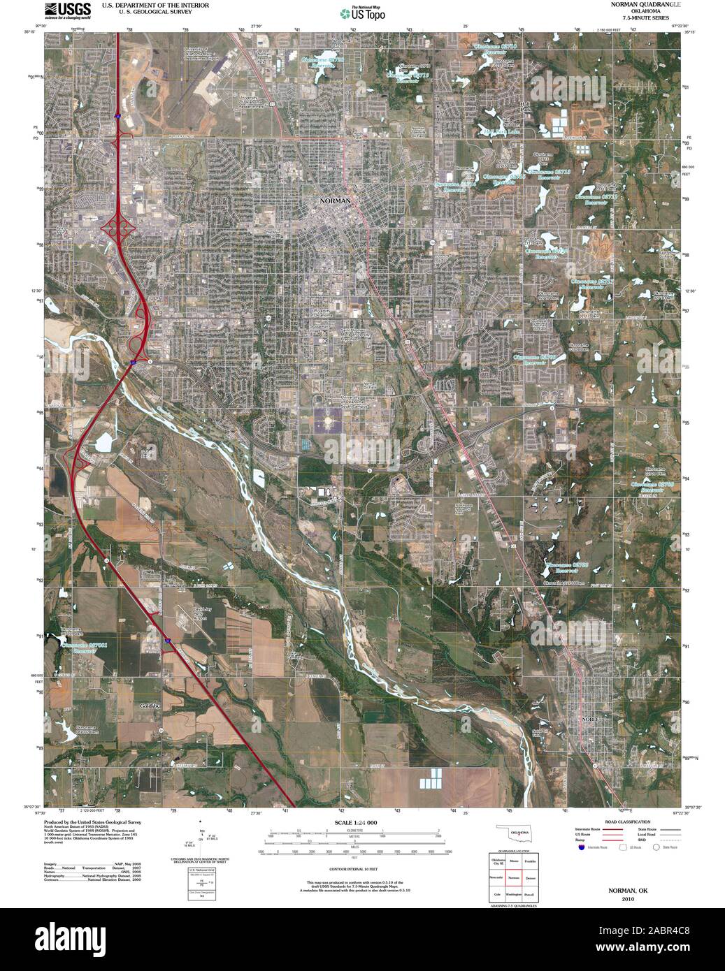 Map of norman oklahoma hi-res stock photography and images - Alamy