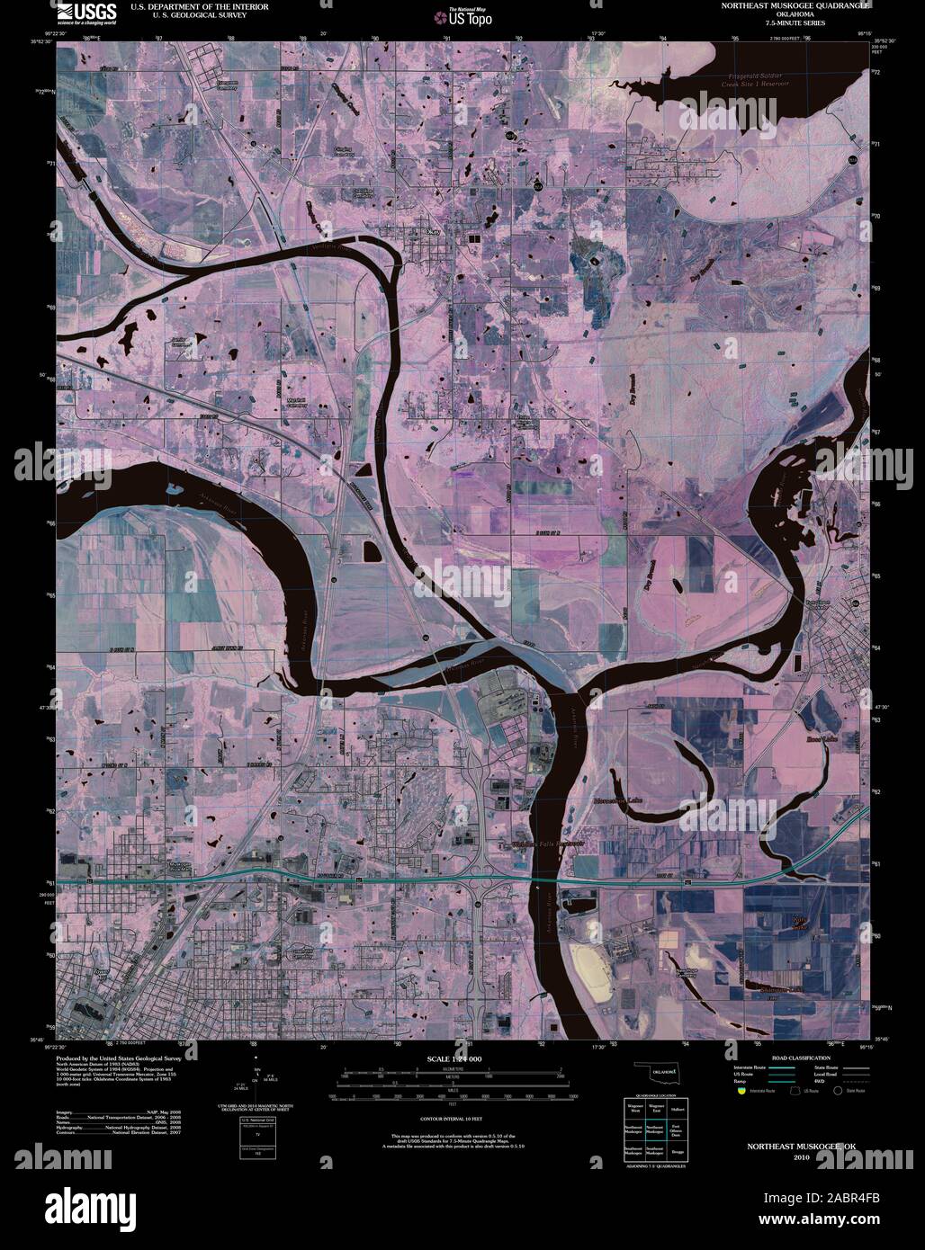Muskogee map hi-res stock photography and images - Alamy