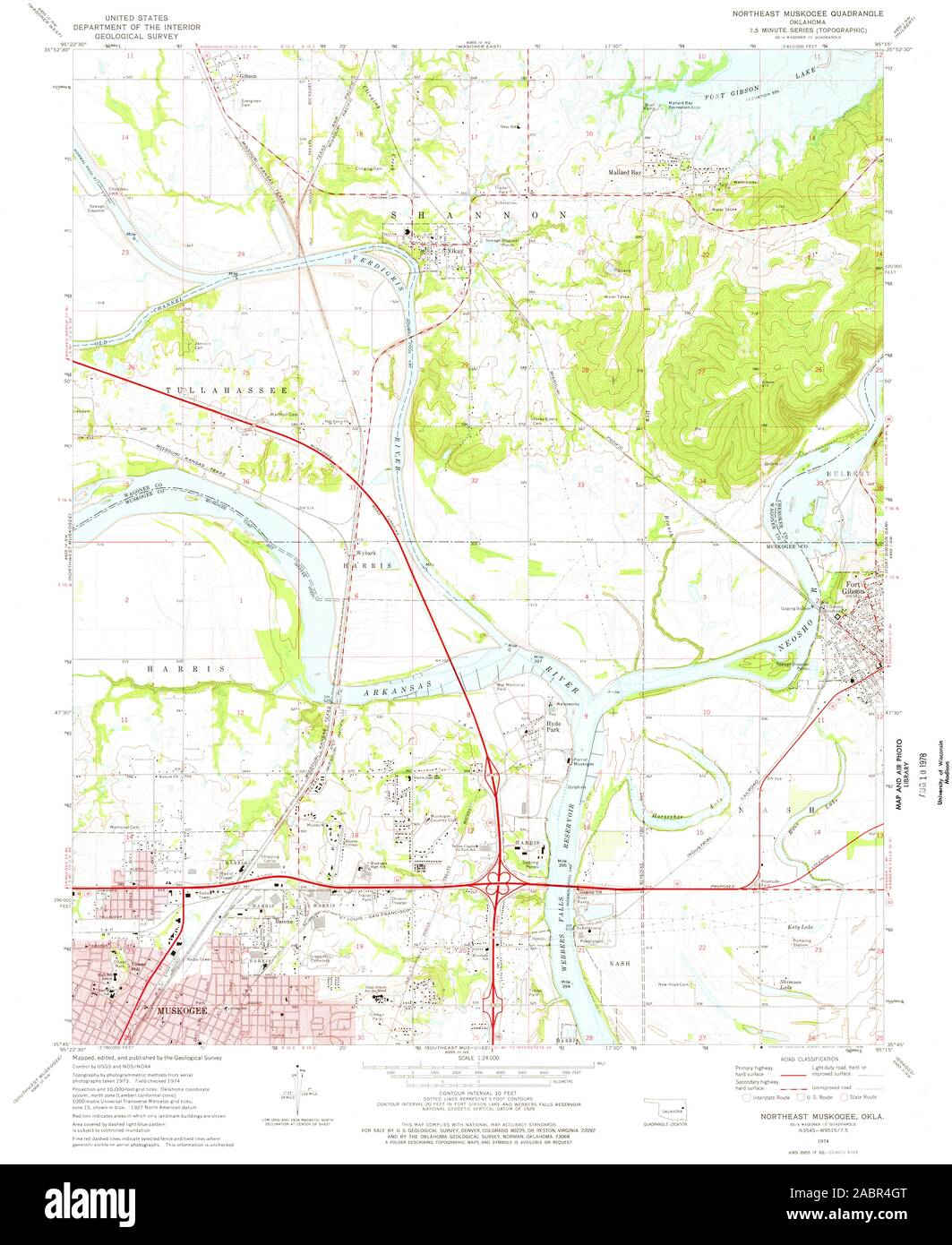 Map of muskogee oklahoma hi-res stock photography and images - Alamy