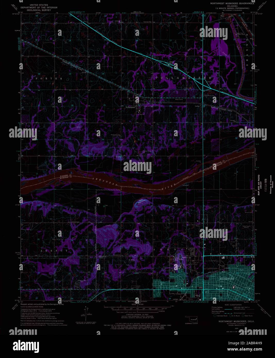 Map of muskogee oklahoma hi-res stock photography and images - Alamy