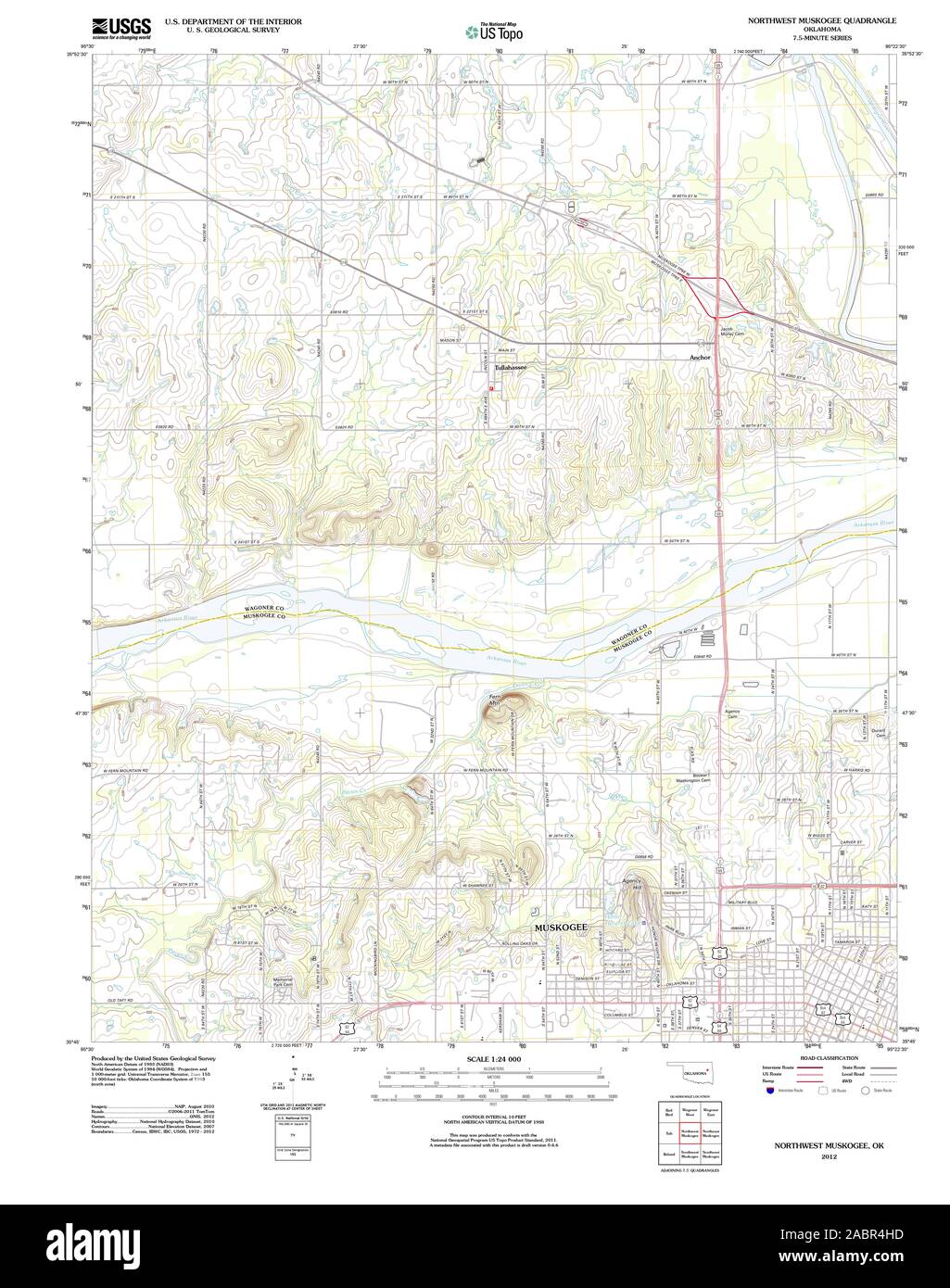 Muskogee map hi-res stock photography and images - Alamy