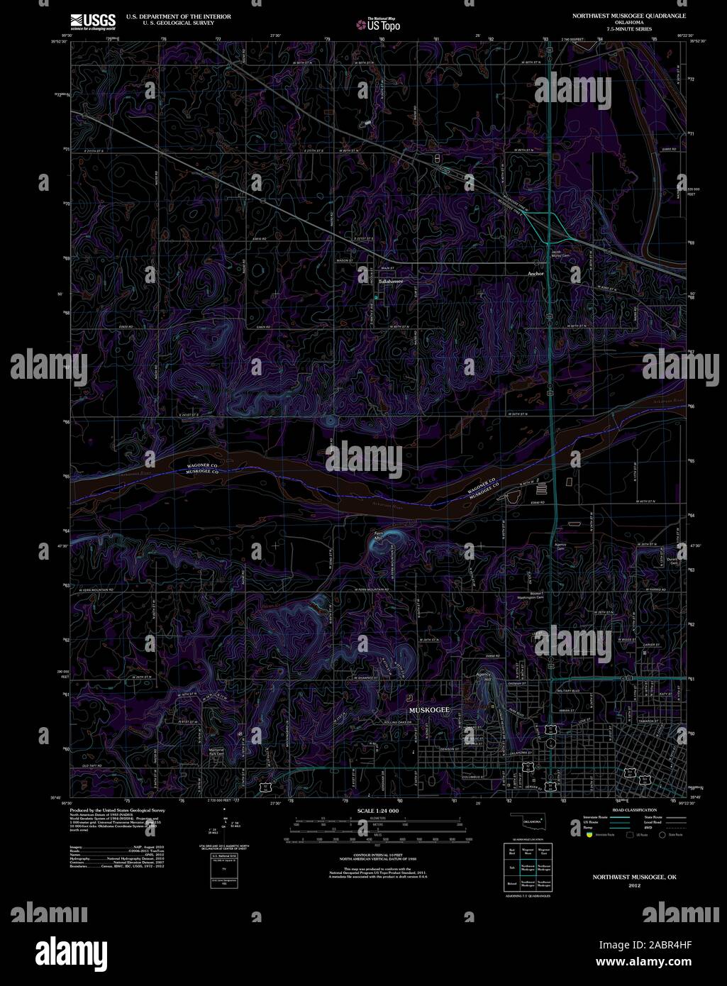 Map of muskogee oklahoma hi-res stock photography and images - Alamy