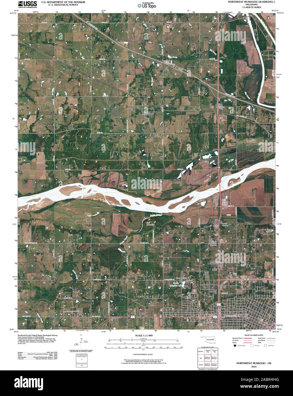Map of muskogee hi-res stock photography and images - Alamy