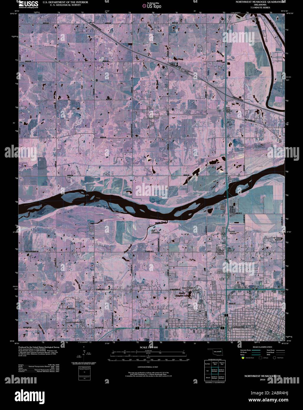 Muskogee map hi-res stock photography and images - Alamy