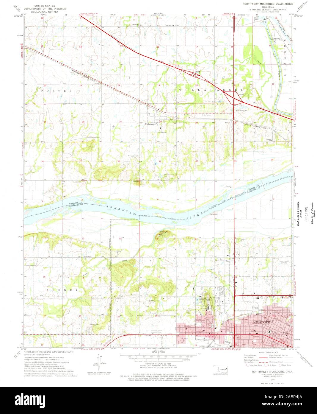 Map of muskogee Cut Out Stock Images & Pictures - Alamy
