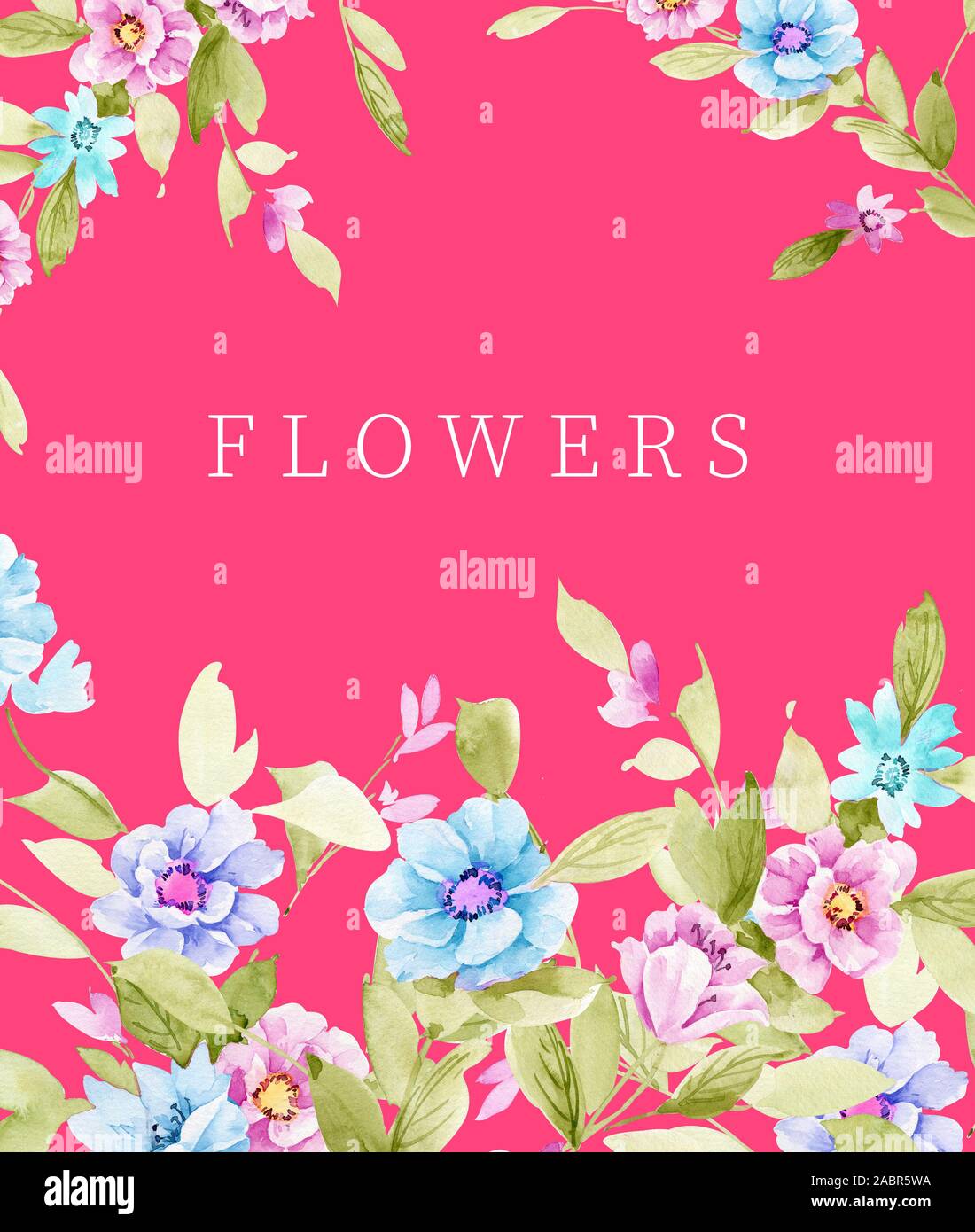 Watercolor flowers illustration Stock Photo - Alamy
