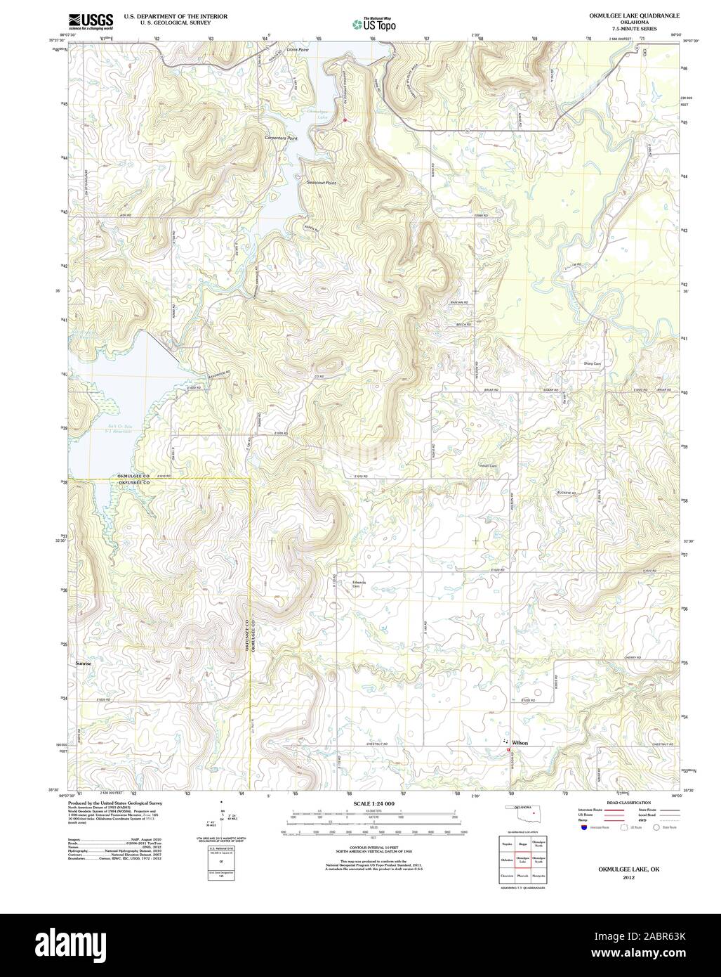 Map of okmulgee oklahoma Cut Out Stock Images & Pictures - Alamy