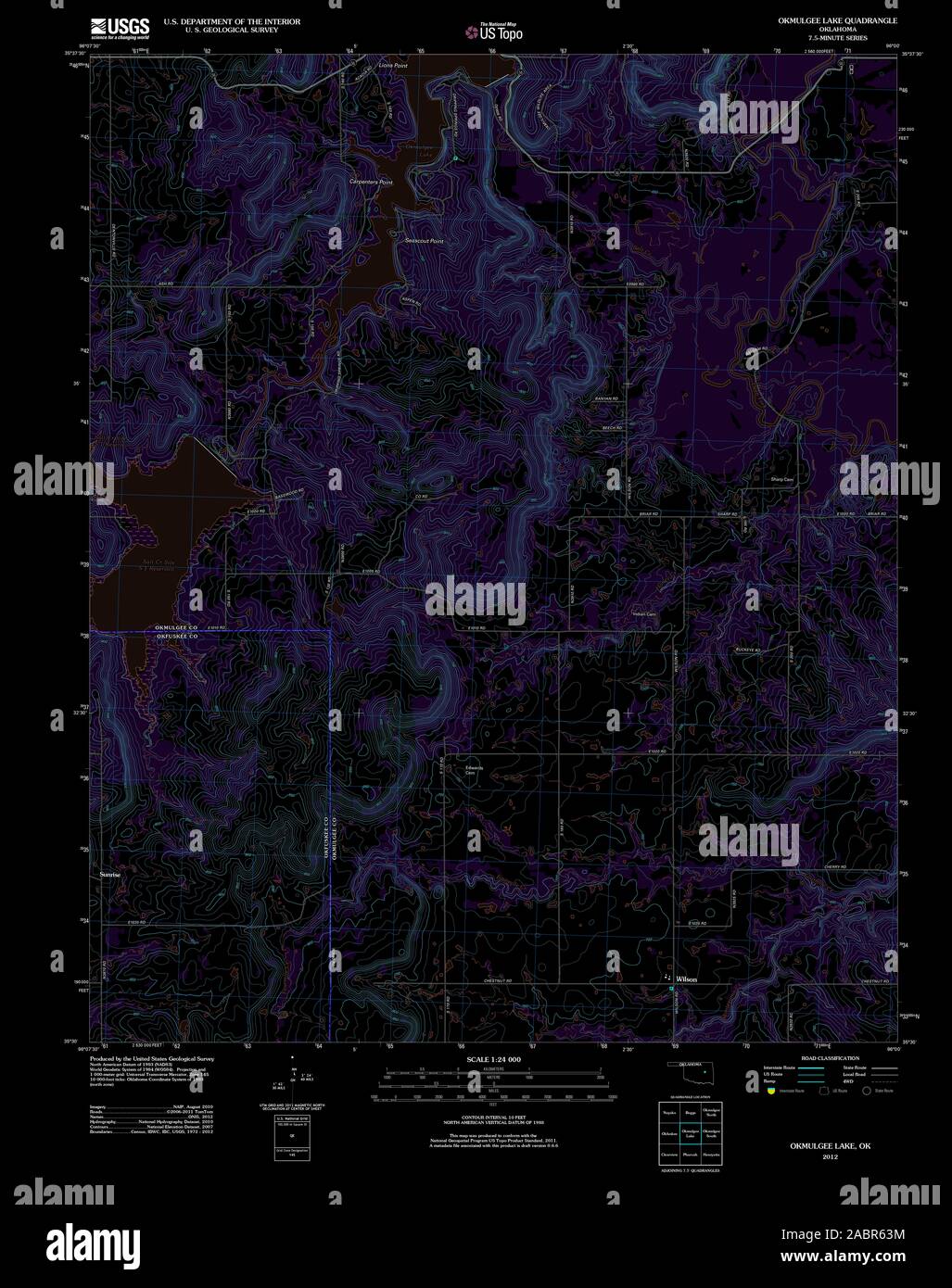 Map of okmulgee oklahoma hi-res stock photography and images - Alamy