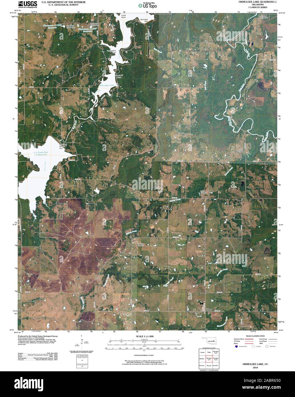 Map of okmulgee oklahoma hi-res stock photography and images - Alamy
