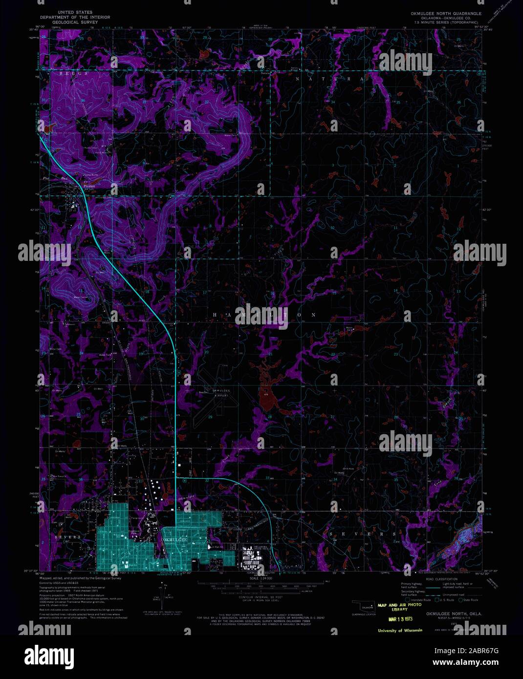 Map of okmulgee oklahoma hi-res stock photography and images - Alamy