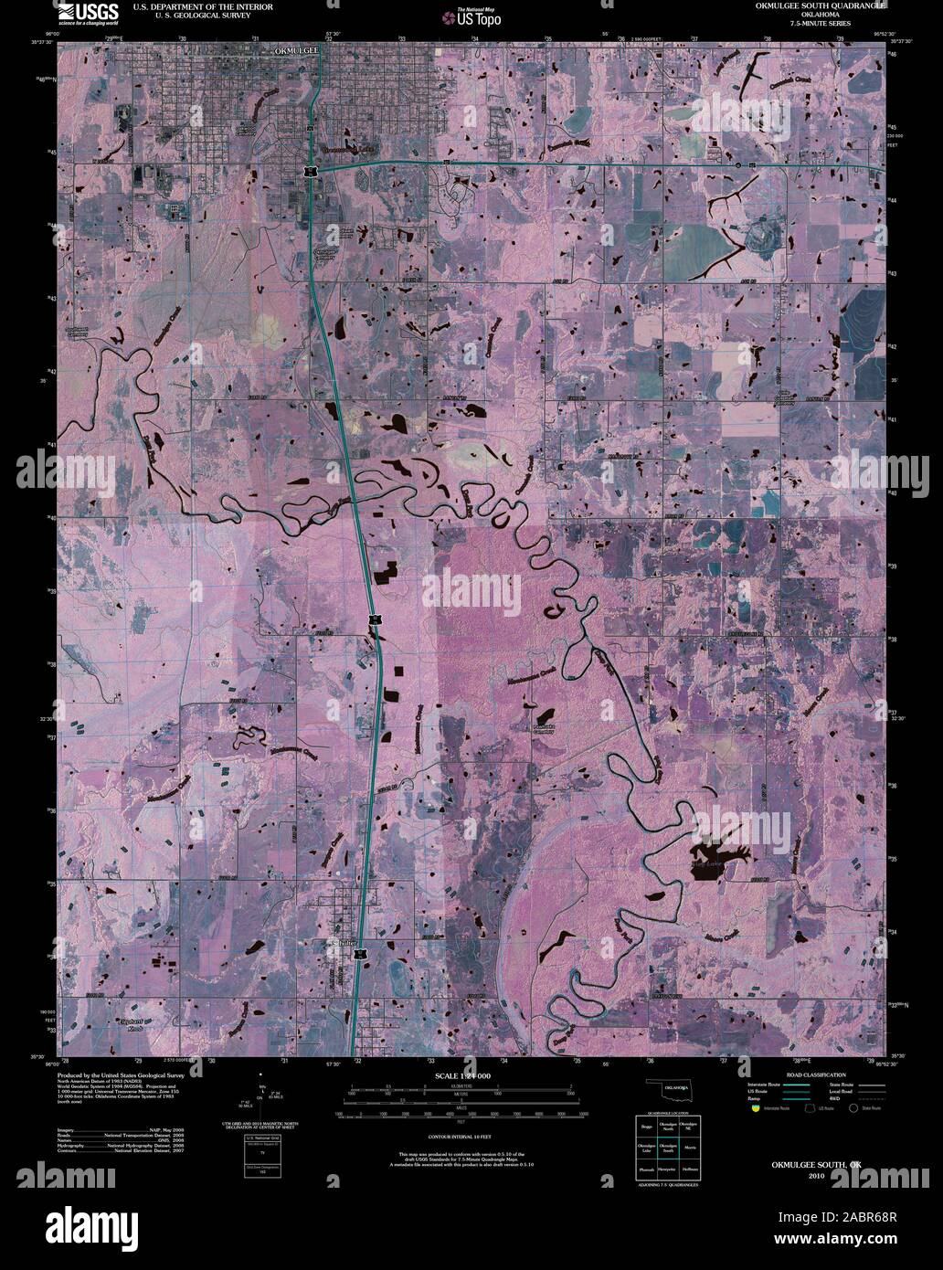 Map of okmulgee oklahoma hi-res stock photography and images - Alamy