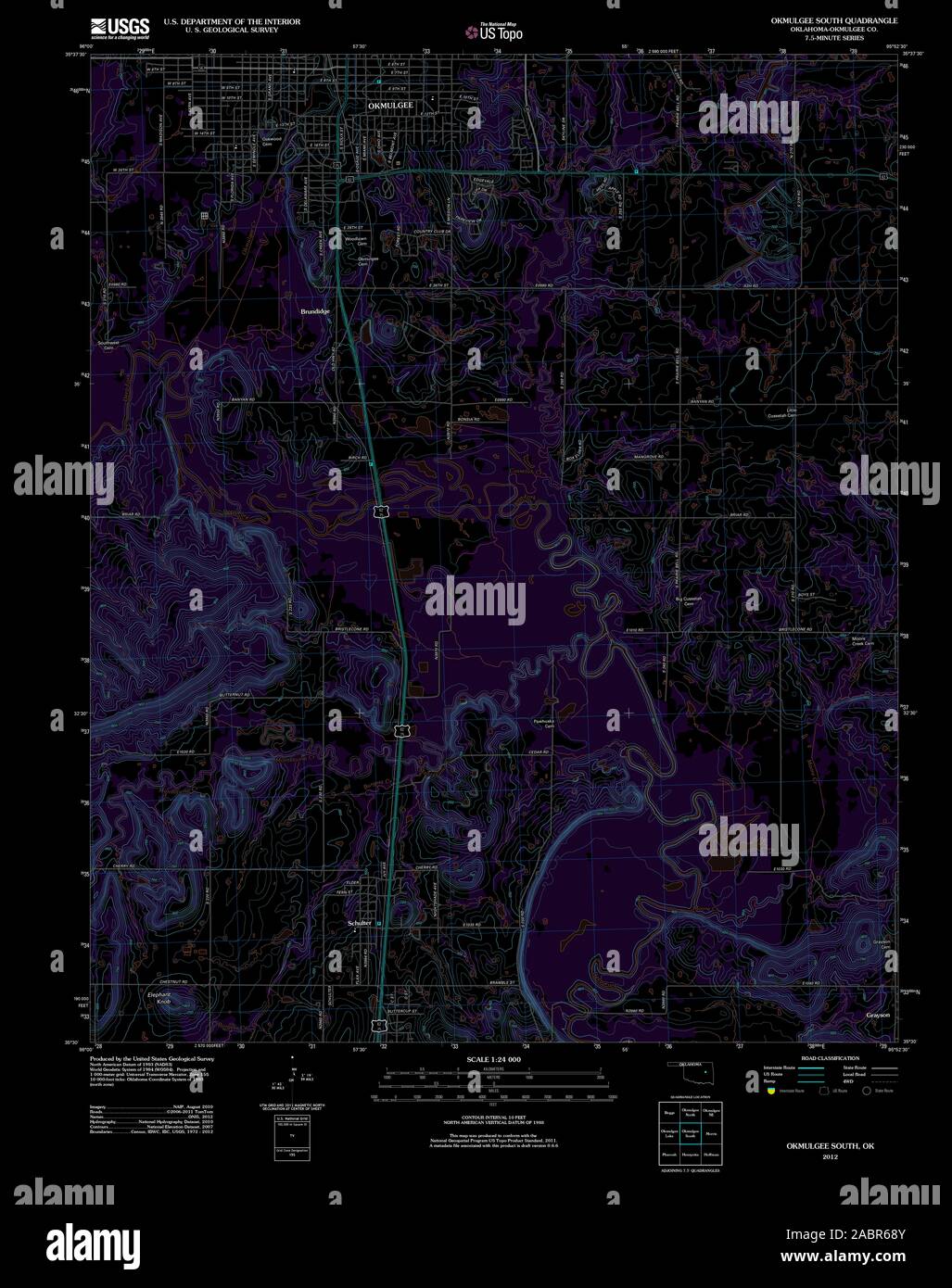 Map of okmulgee oklahoma hi-res stock photography and images - Alamy