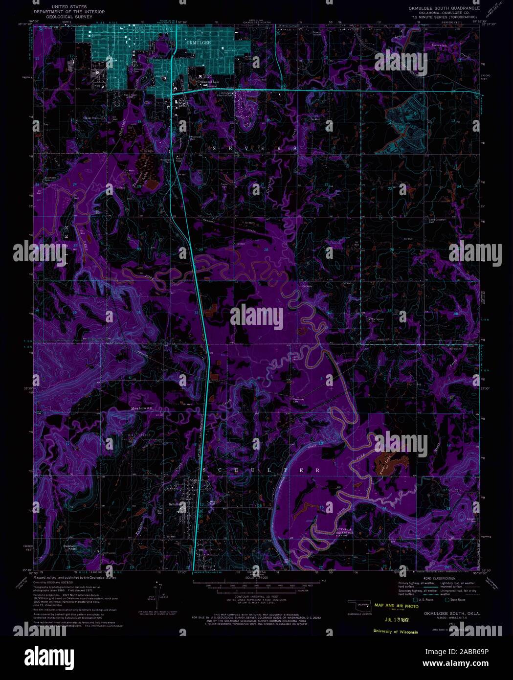 Map of okmulgee oklahoma hi-res stock photography and images - Alamy