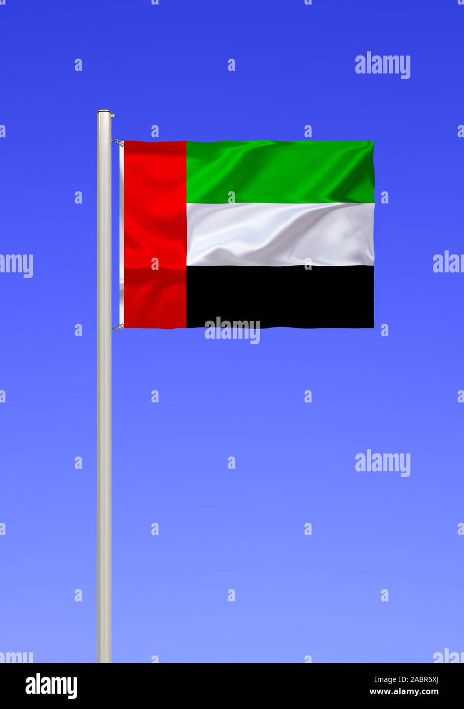 Flagge von VAE, Vereinigte Arabische Emirate Stock Photo - Alamy
