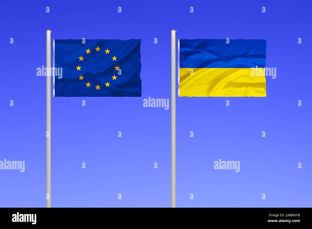 Flaggen der ukraine und der eu hi-res stock photography and images - Alamy