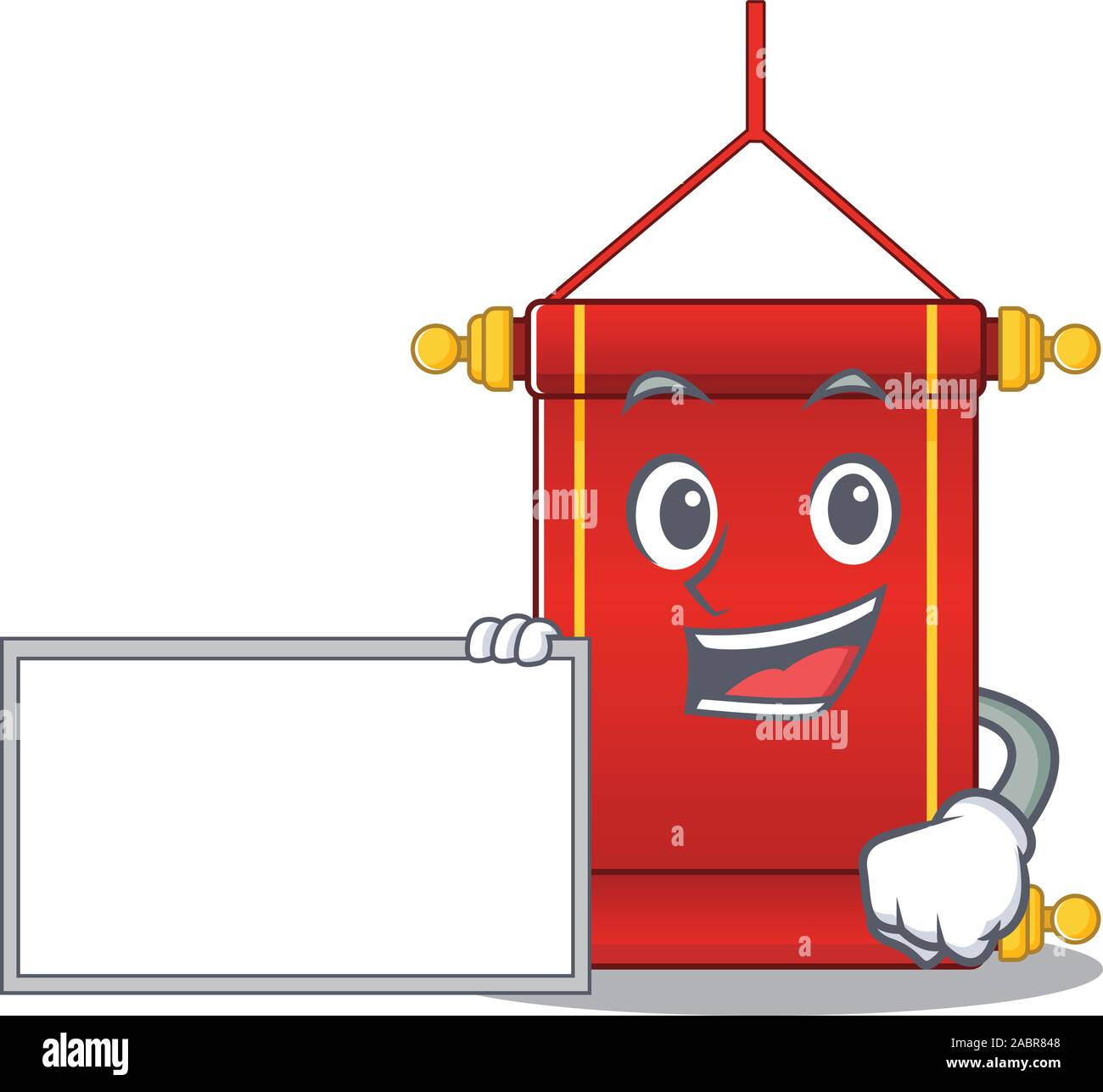 Chinese scrolls with board cartoon Character design style Stock Vector ...