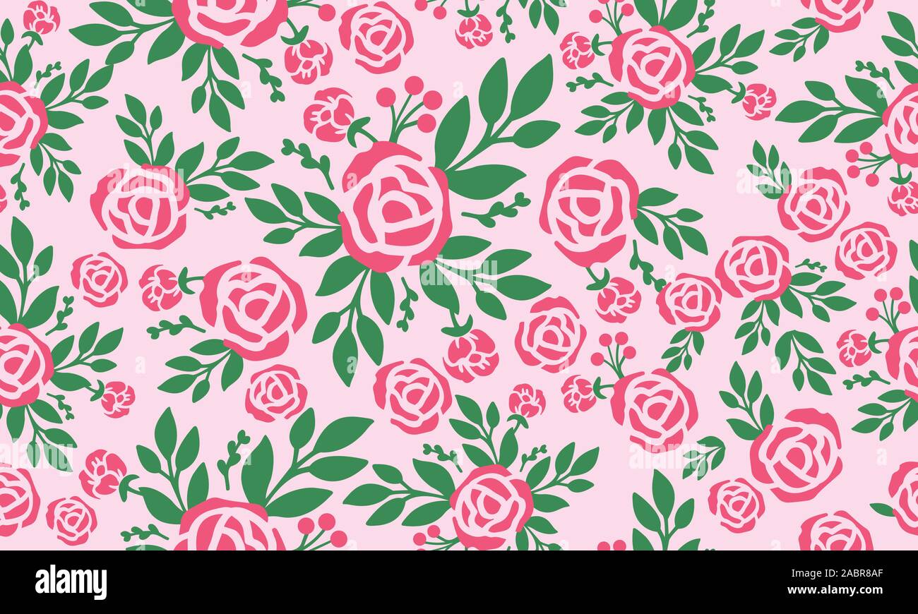 Texture of pink rose flower beautiful, seamless vintage floral pattern ...