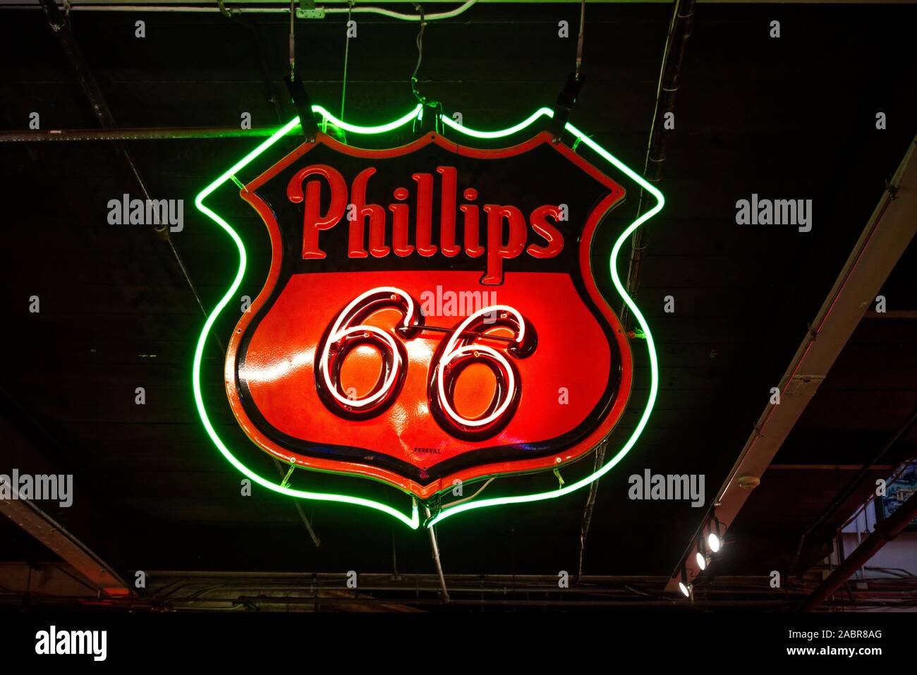 Phillips 66 neon sign Stock Photo - Alamy
