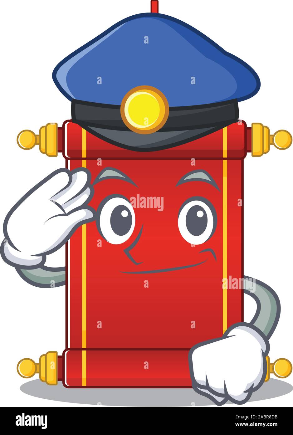 Chinese scrolls Cartoon character dressed as a Police officer Stock ...