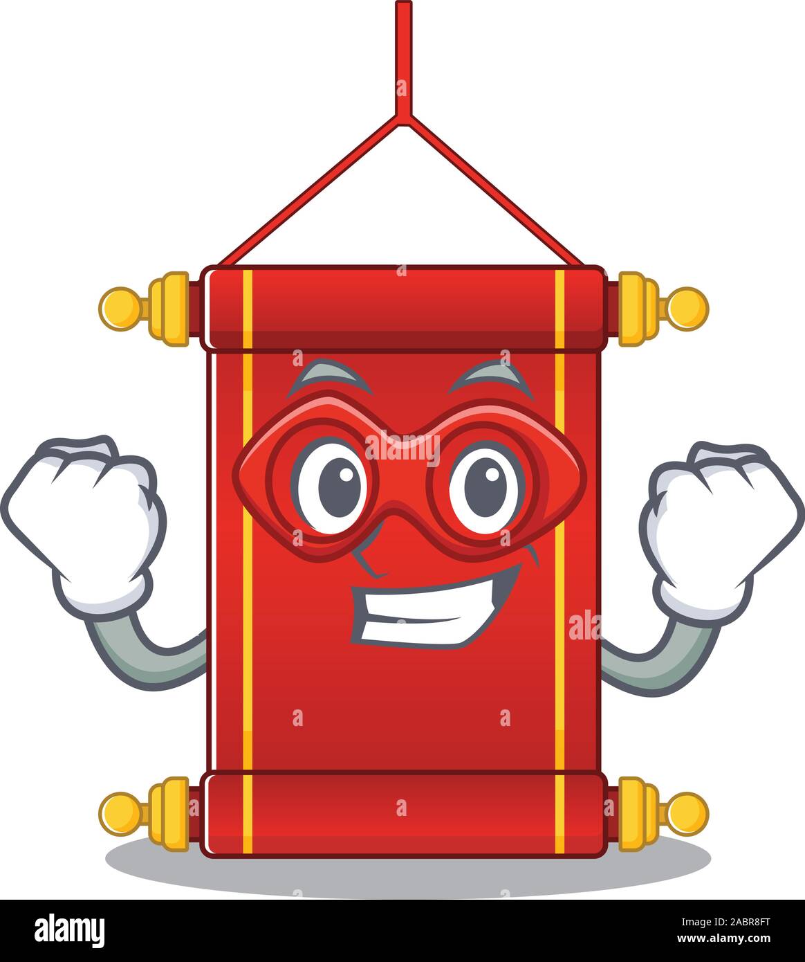 A cartoon of chinese scrolls wearing costume of Super hero Stock Vector ...