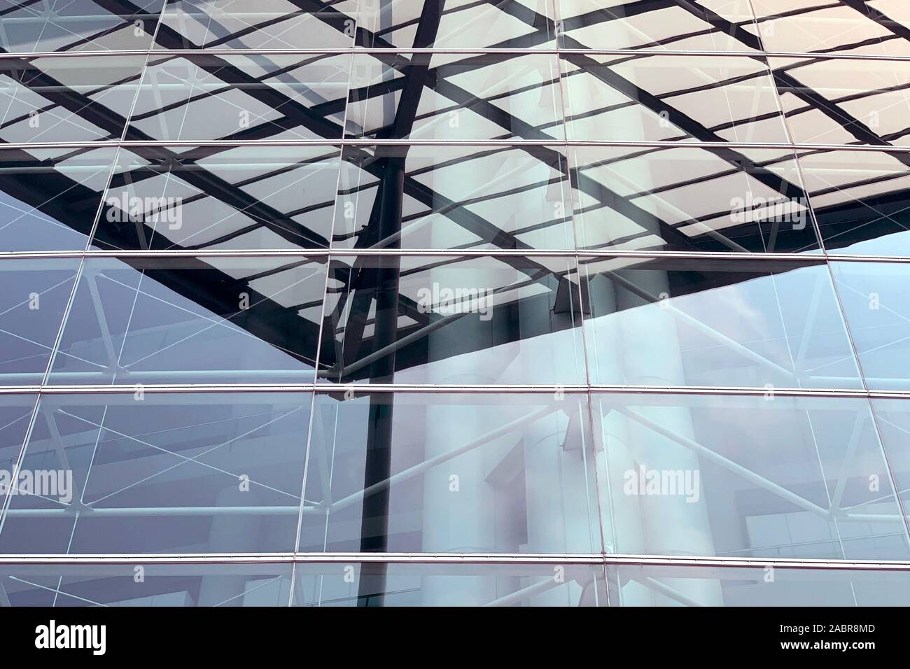 The exterior roof top and exterior glass window of modern exhibition ...