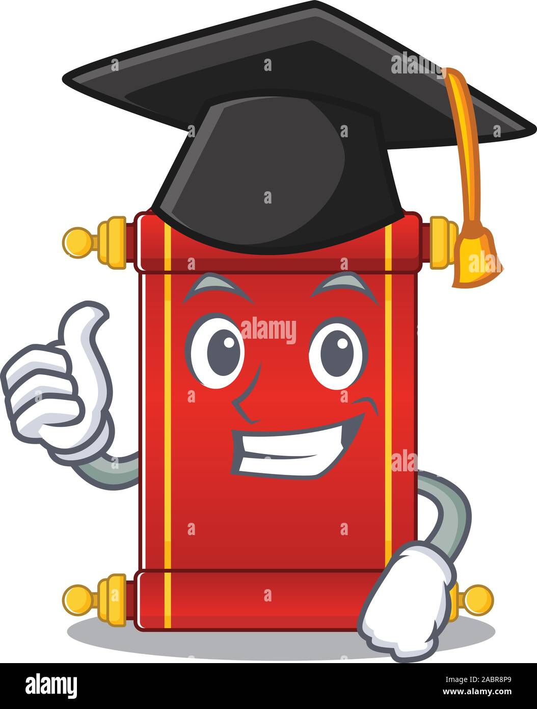 happy chinese scrolls wearing a black Graduation hat Stock Vector Image ...