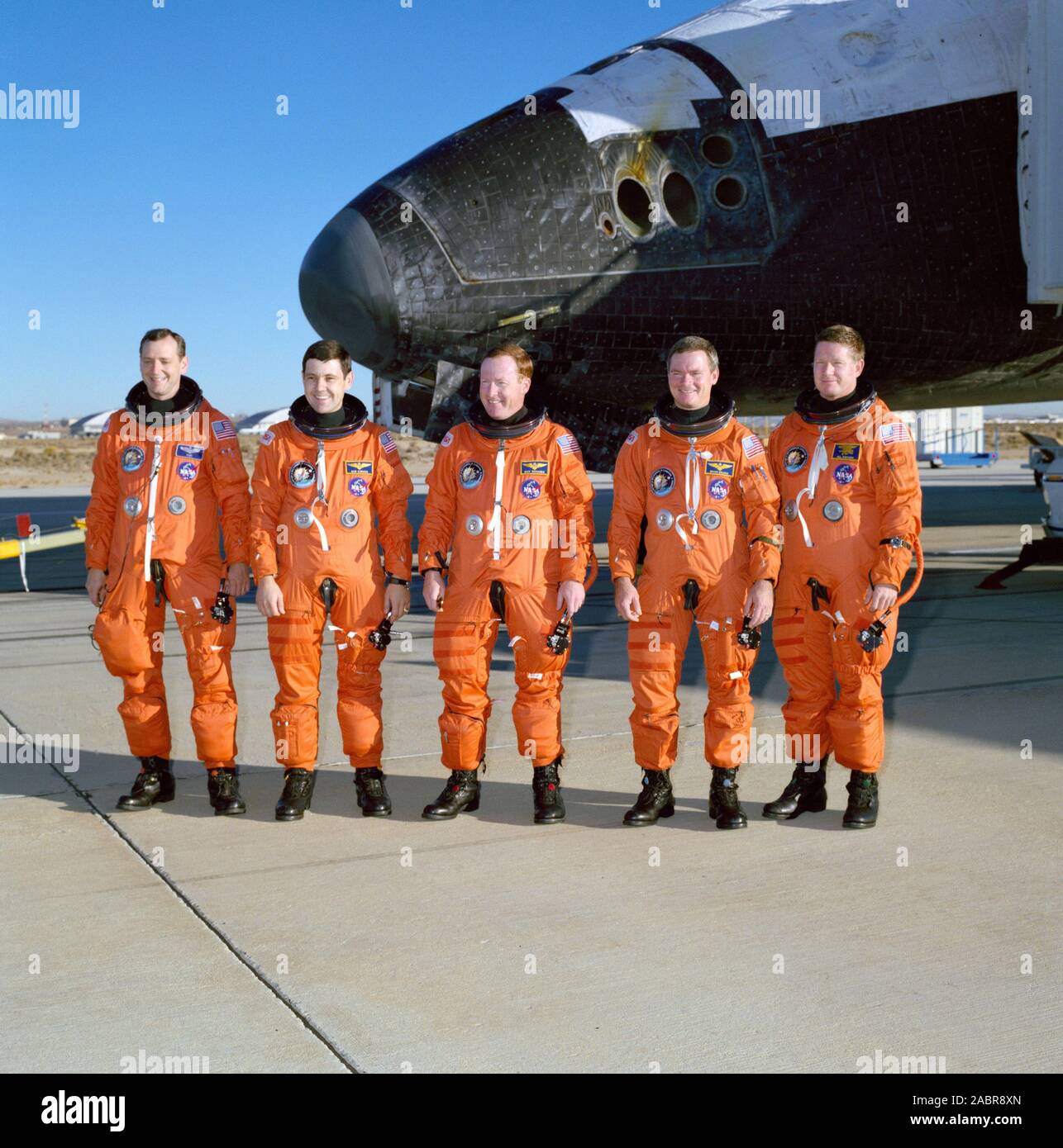 (10 Oct 1990) --- The five astronaut crewmembers of Discovery's most ...