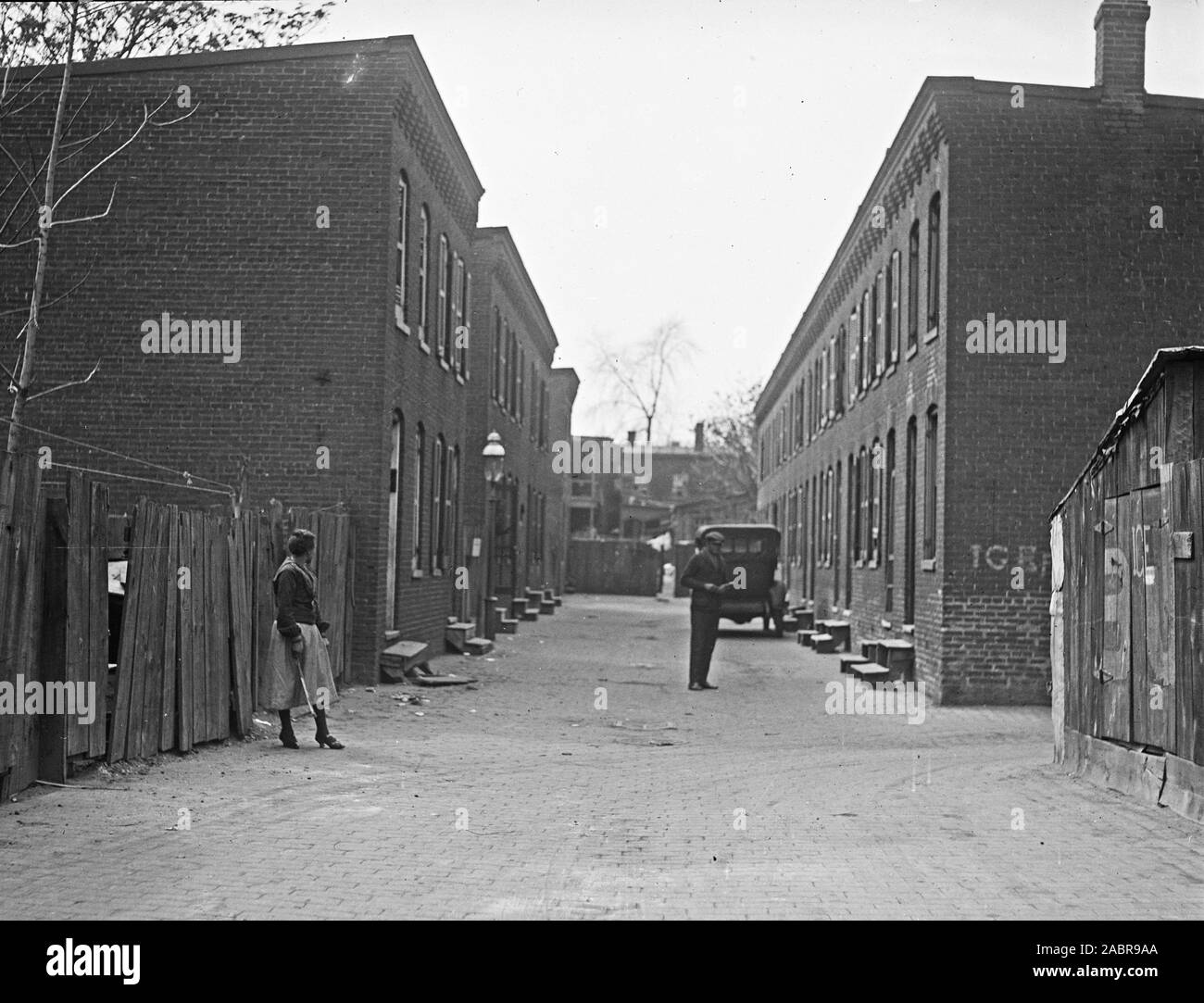 Housing i.e. Row Houses, in a poor neighborhood of an American city ca ...