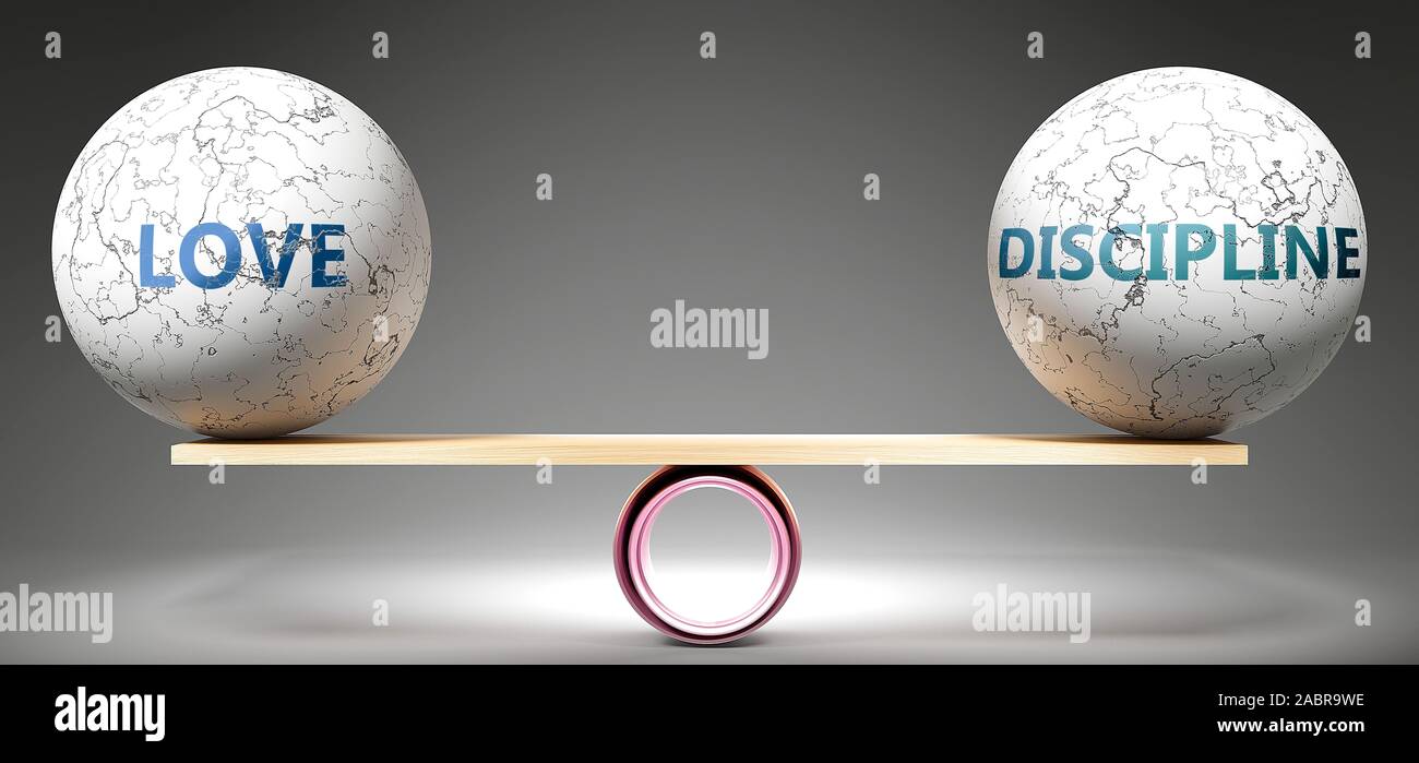 Illustration of 3d in balance between love hi-res stock photography and ...