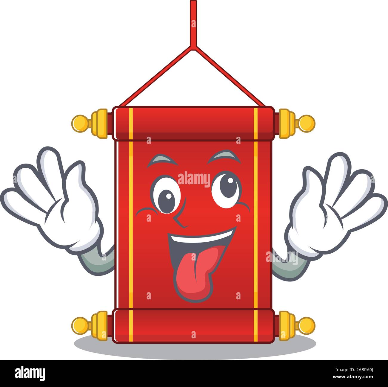 Mascot illustration of crazy expression chinese scrollsCartoon ...