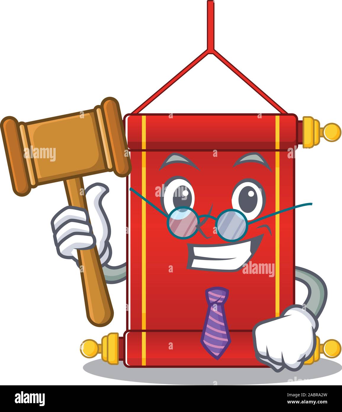 Smart Judge chinese scrolls presented in cartoon character style Stock ...
