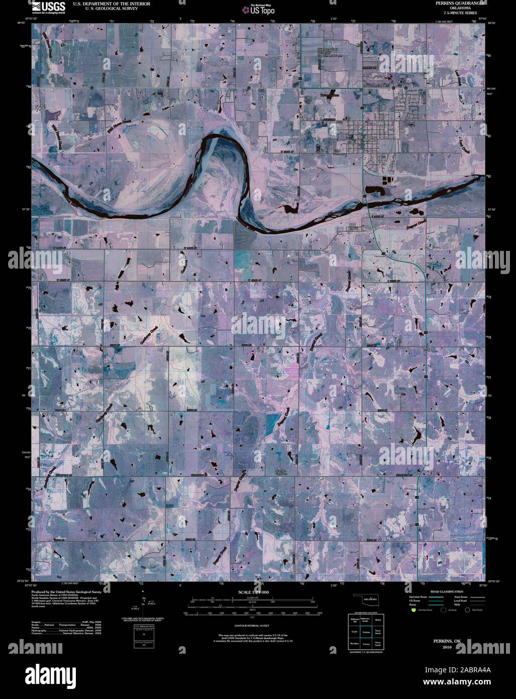 Map of perkins oklahoma hi-res stock photography and images - Alamy