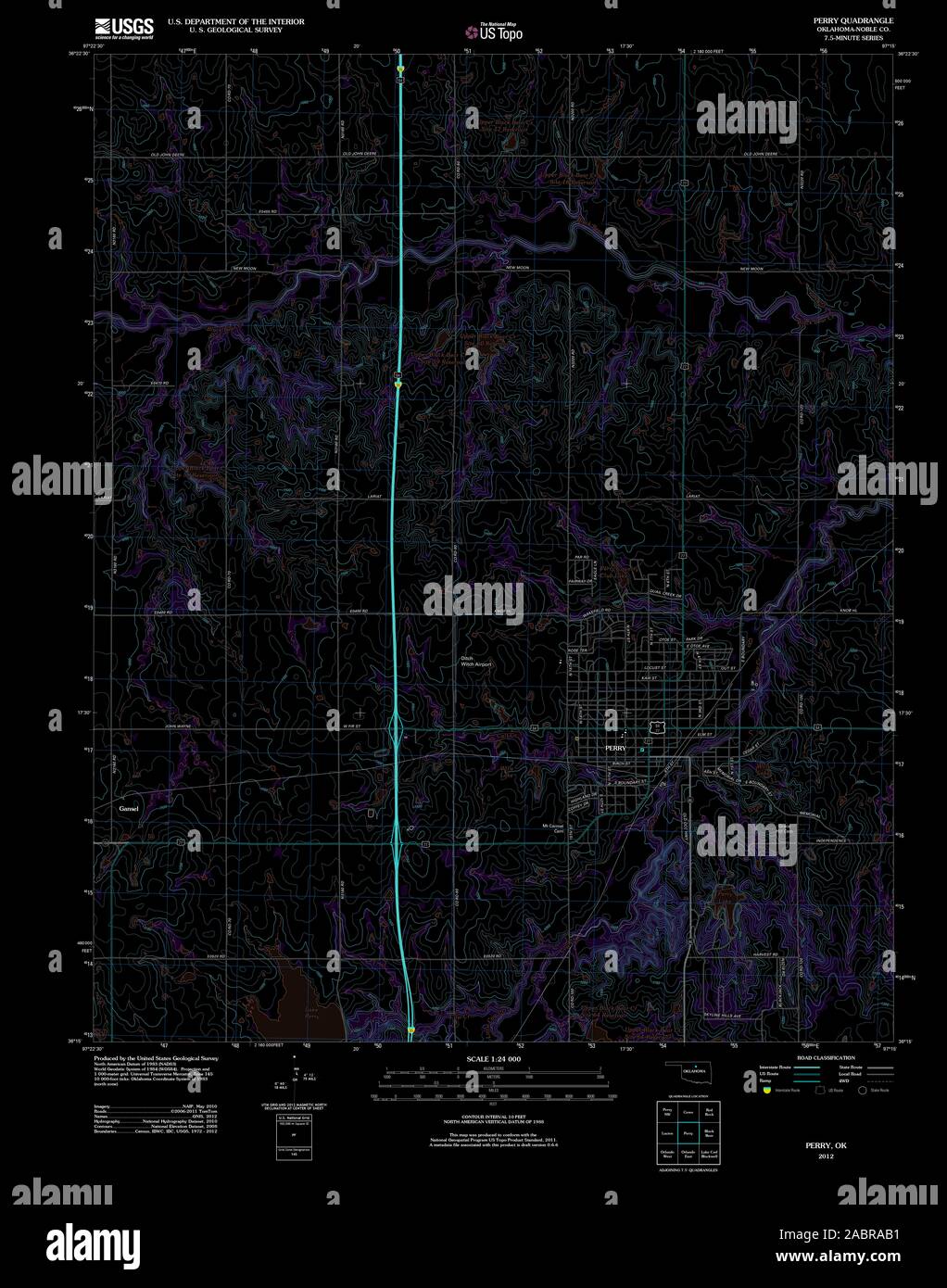 Map of perry oklahoma hi-res stock photography and images - Alamy