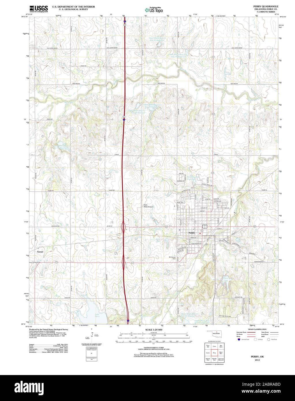 Map of perry oklahoma hi-res stock photography and images - Alamy