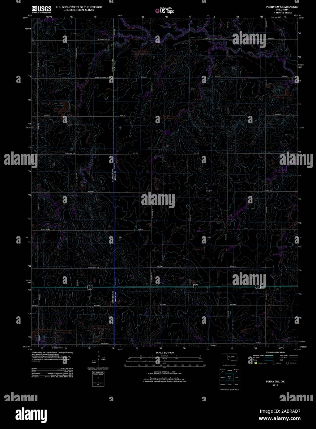 Map of perry oklahoma hi-res stock photography and images - Alamy