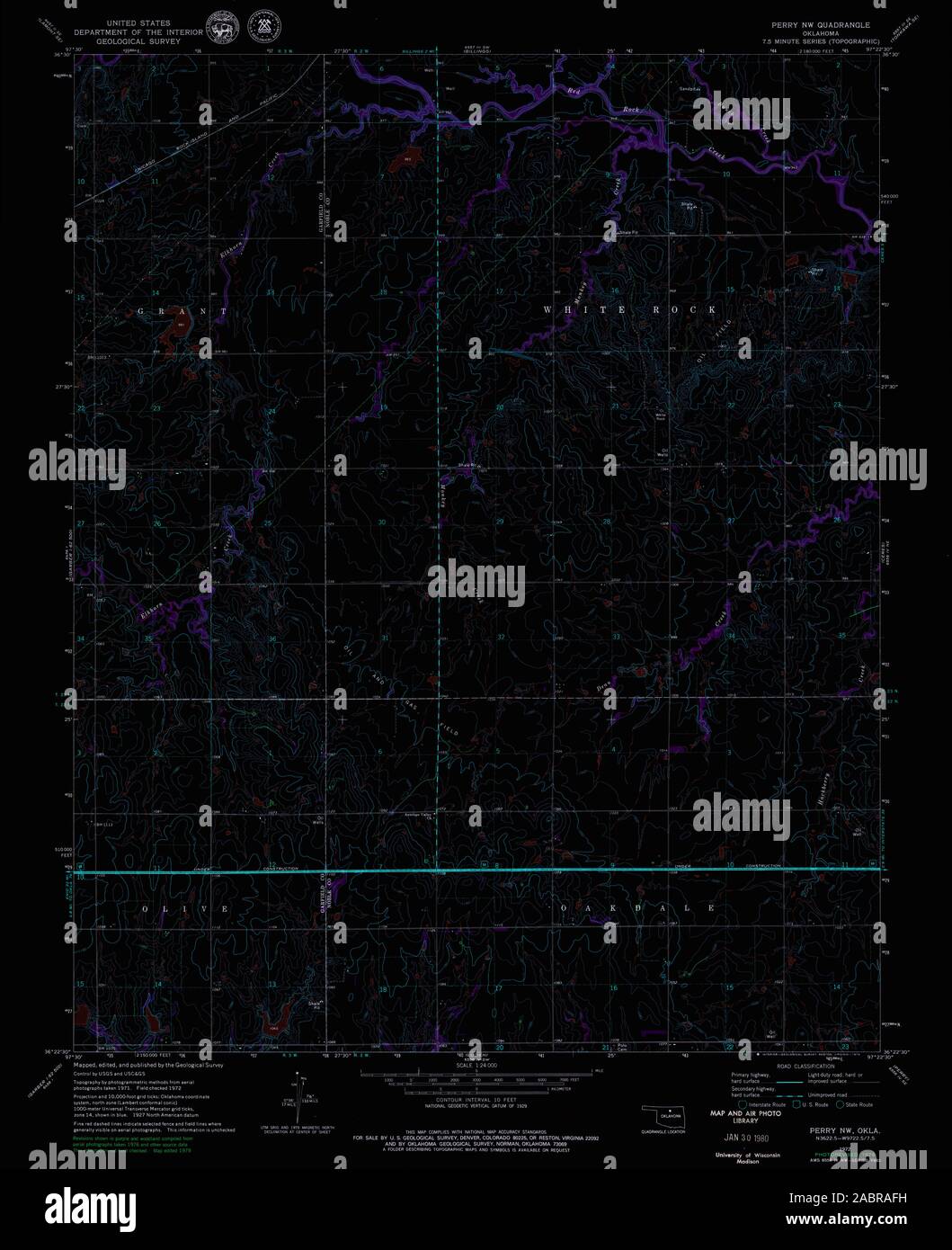 Map of perry oklahoma hi-res stock photography and images - Alamy