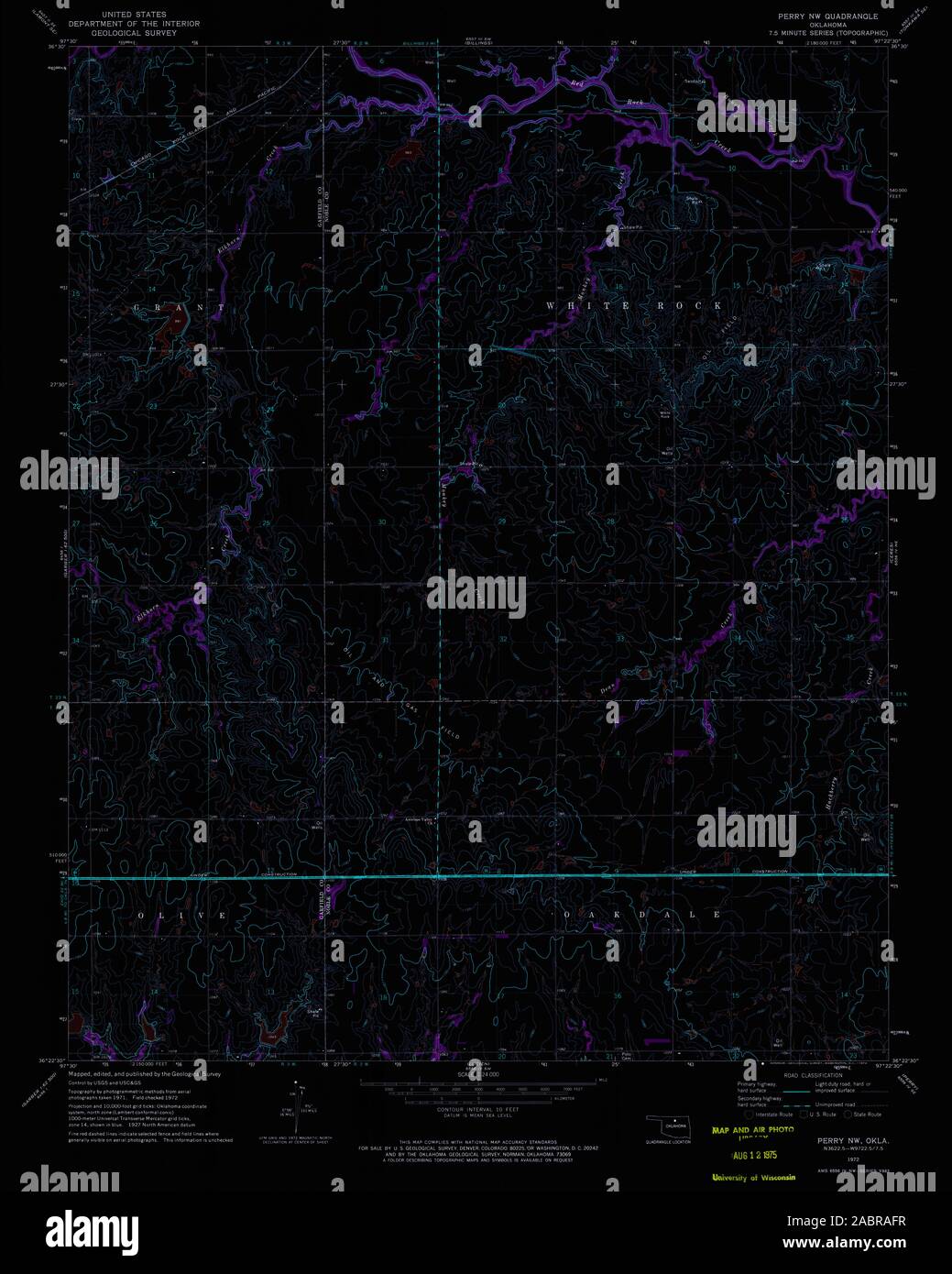 Map of perry oklahoma hi-res stock photography and images - Alamy