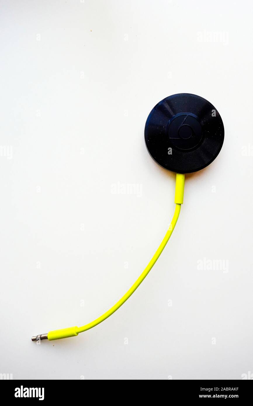 Google Chromecast Audio on White Background Stock Photo - Alamy