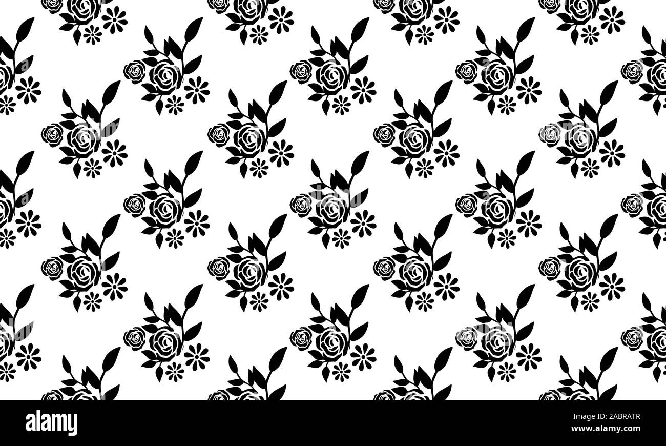 Shape floral pattern, art design black flower Stock Vector Image & Art ...