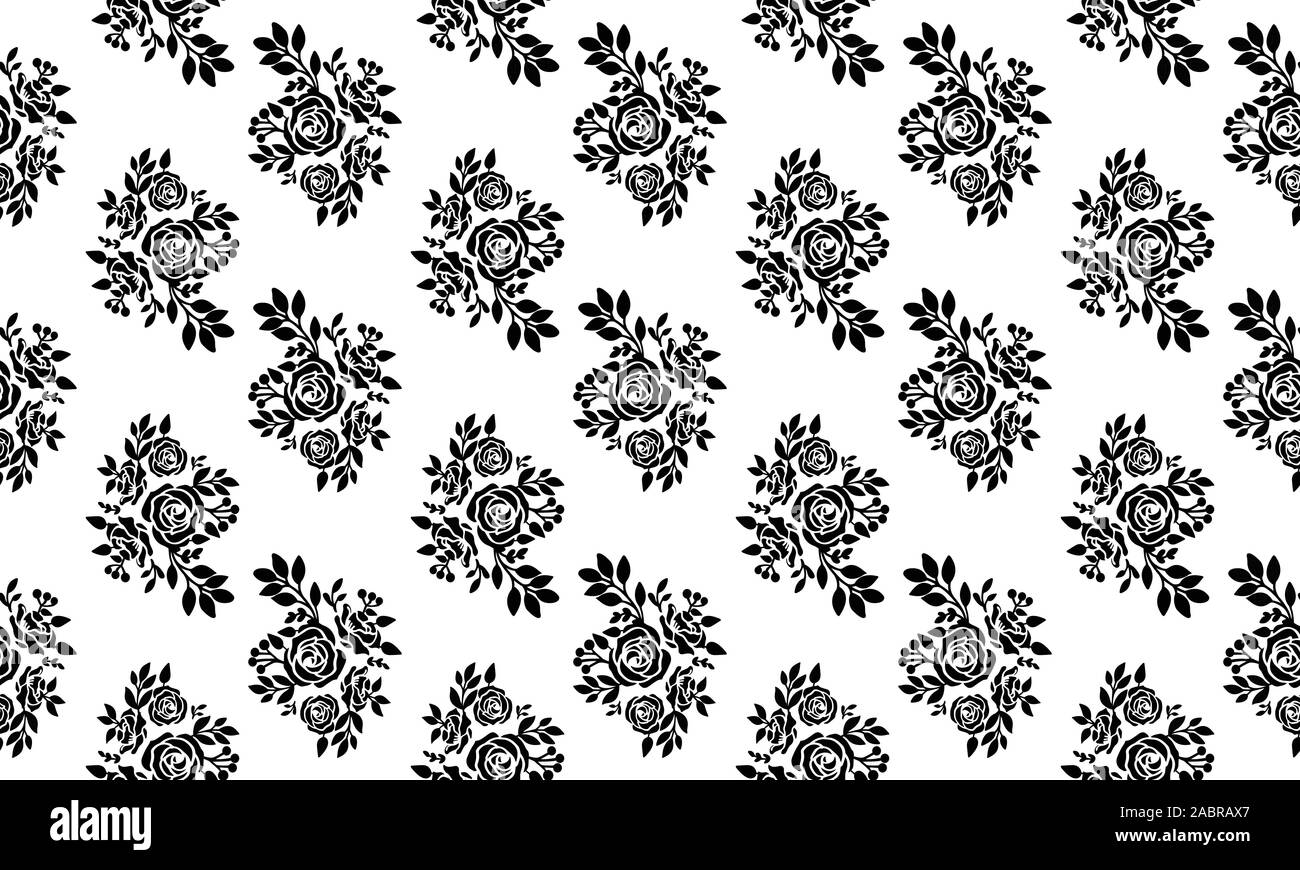 Shape floral pattern, art design black flower Stock Vector Image & Art ...