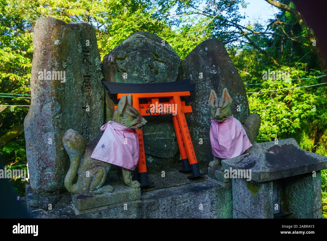 Kyoto, Japan - October 10, 2019: View of a Torii gate, and a fox ...