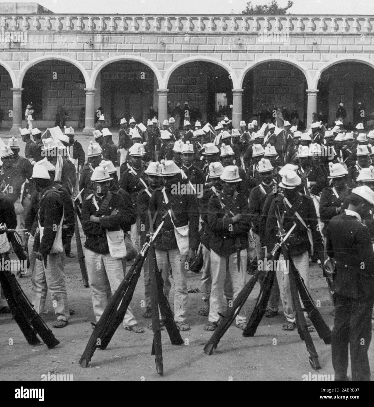 Mexican troops before the Hall of Congress, City of Mexico ca. 1907 ...