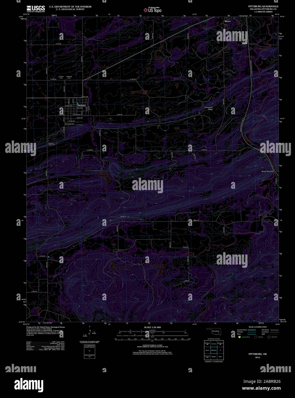 Map of pittsburg oklahoma hi-res stock photography and images - Alamy