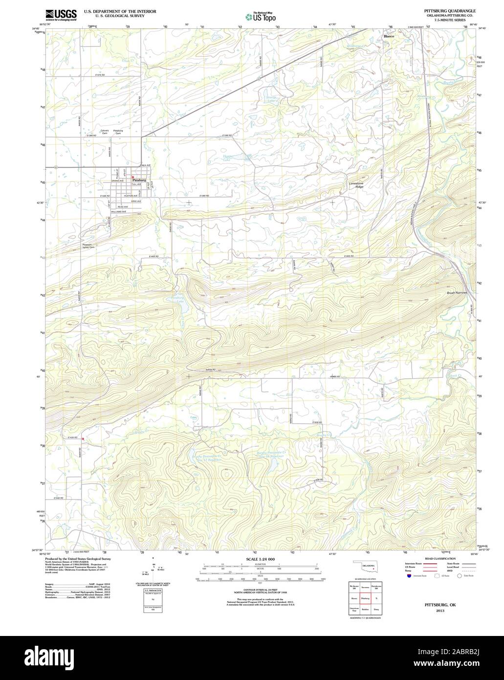Map of pittsburg oklahoma hi-res stock photography and images - Alamy